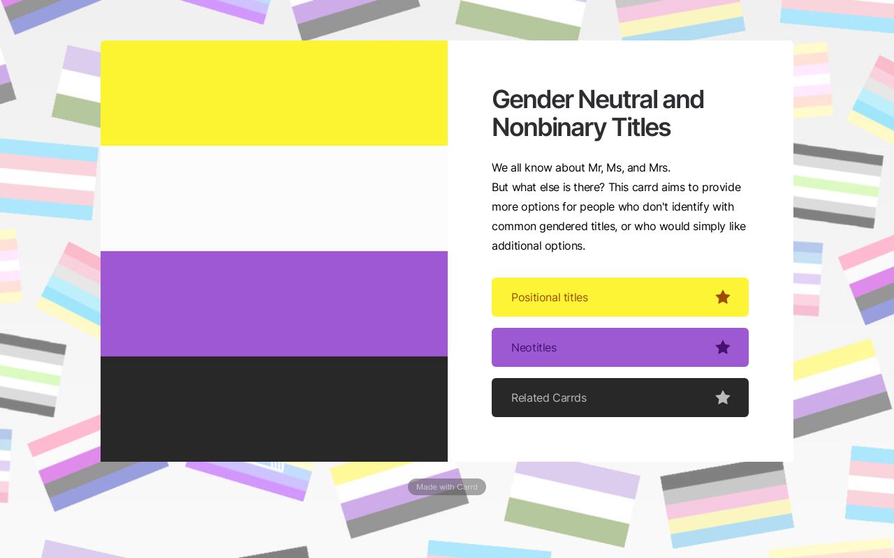Gender Neutral and Nonbinary Titles